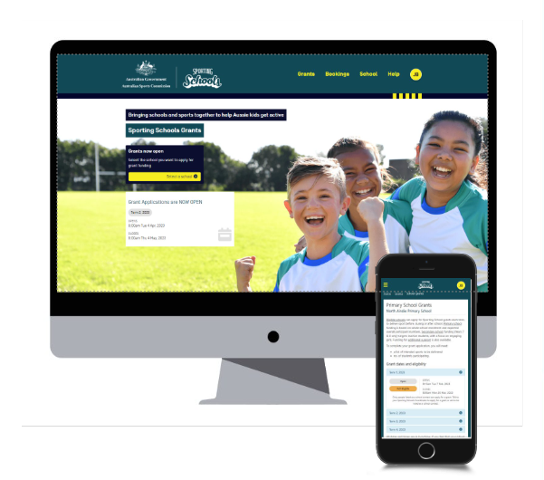 Computer screen with the Sporting Schools website