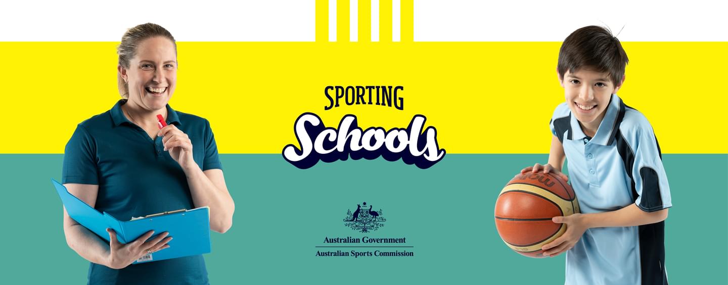 Sporting Schools banner with the Sporting School logo. There is a coach ...